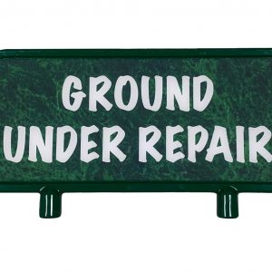 aluminum fairway sign no carts drop zone repair divot ball marks replace