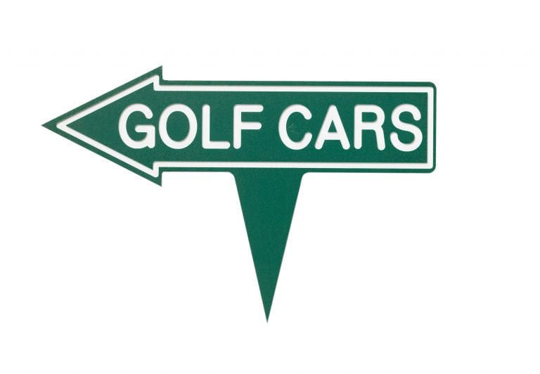 arrow sign traffic control carts next tee golf cars | Golf Griffin