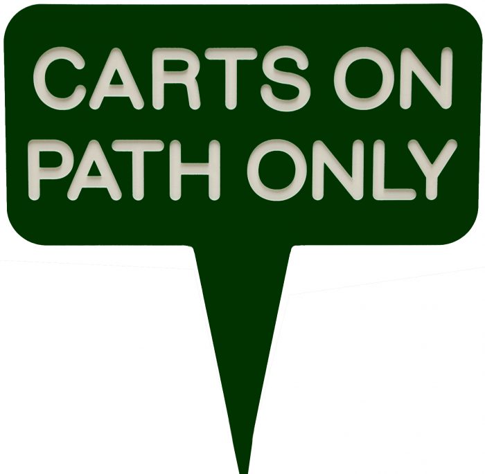 plastic sign carts on path only no chipping scatter ball marks repair ...