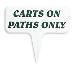 one-piece aluminum sign carts path keep off ball marks ground under
